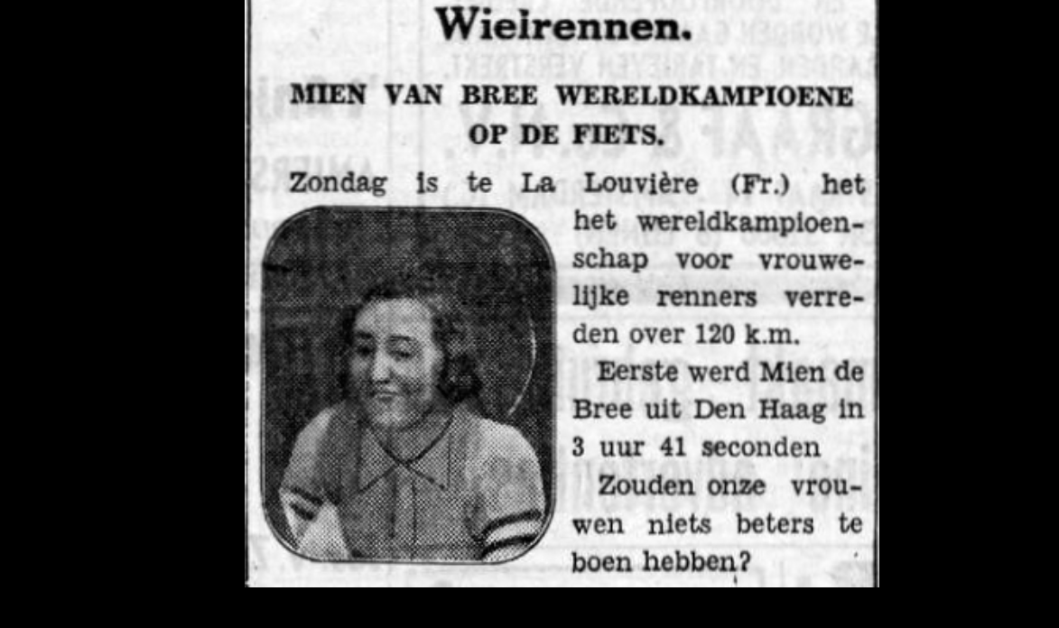 85 jaar geleden: Mien van Bree wordt wereldkampioen – dagelijks iets ...